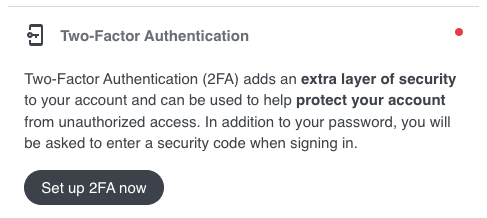 How do I set up 2 factor authentication?